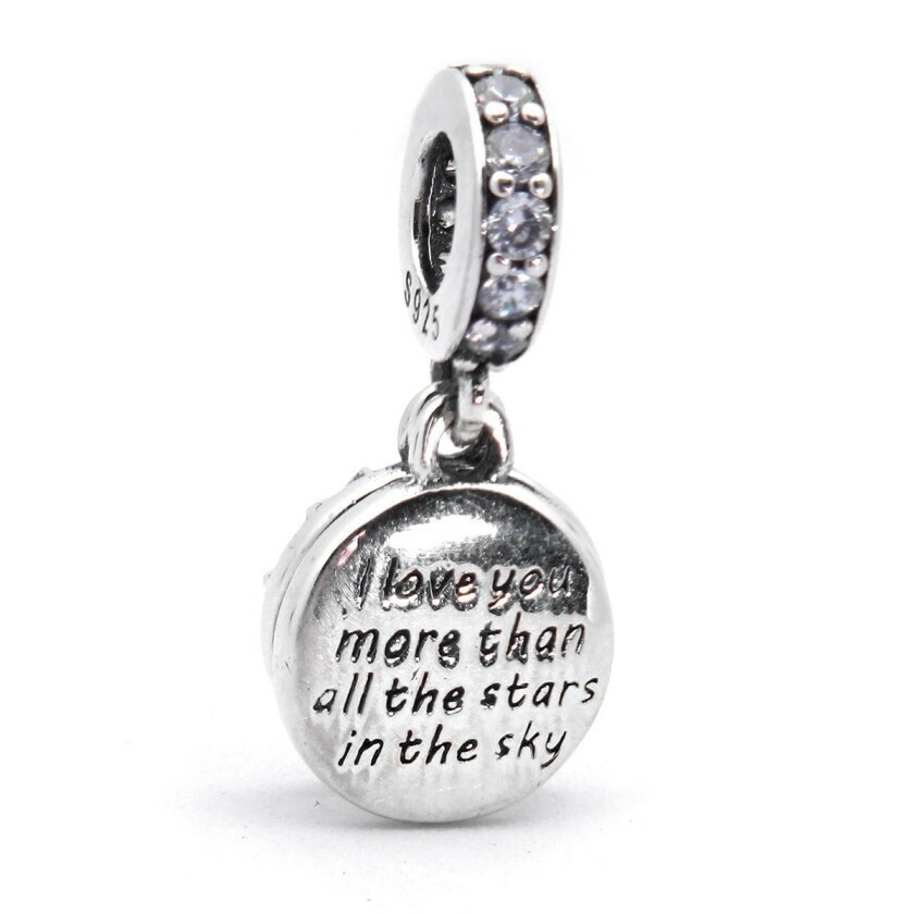 Berloque Charm Lua Azul com Estrela - Prata 925 | Mundo Briller